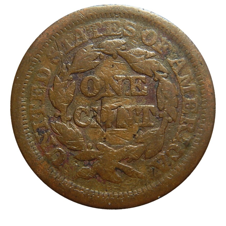 Large cent/penny counterstamped 1850 circulated | eBay