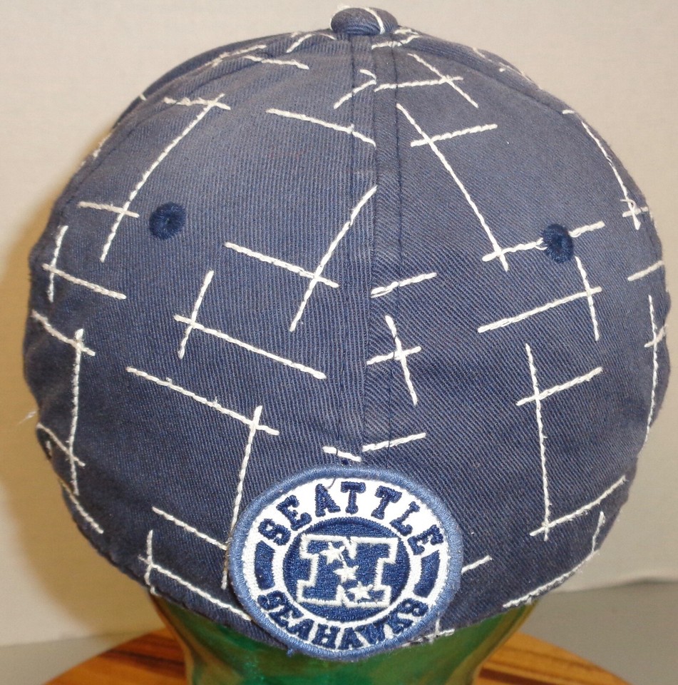 UNIQUE SEATTLE SEAHAWKS HAT BLUE FACTORY DISTRESSED SIZE S/M GOOD ...