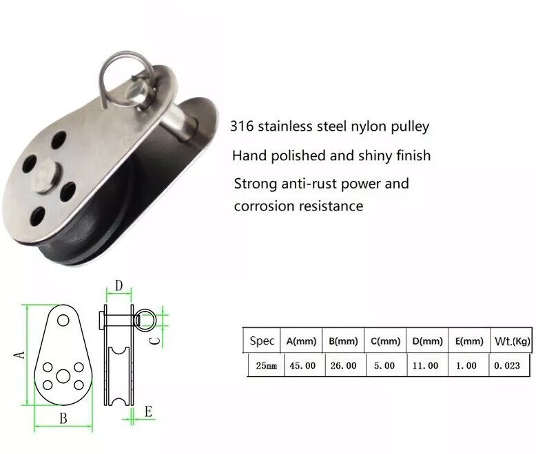 Pulley Block With Removable Pin 25mm Stainless Steel | eBay UK