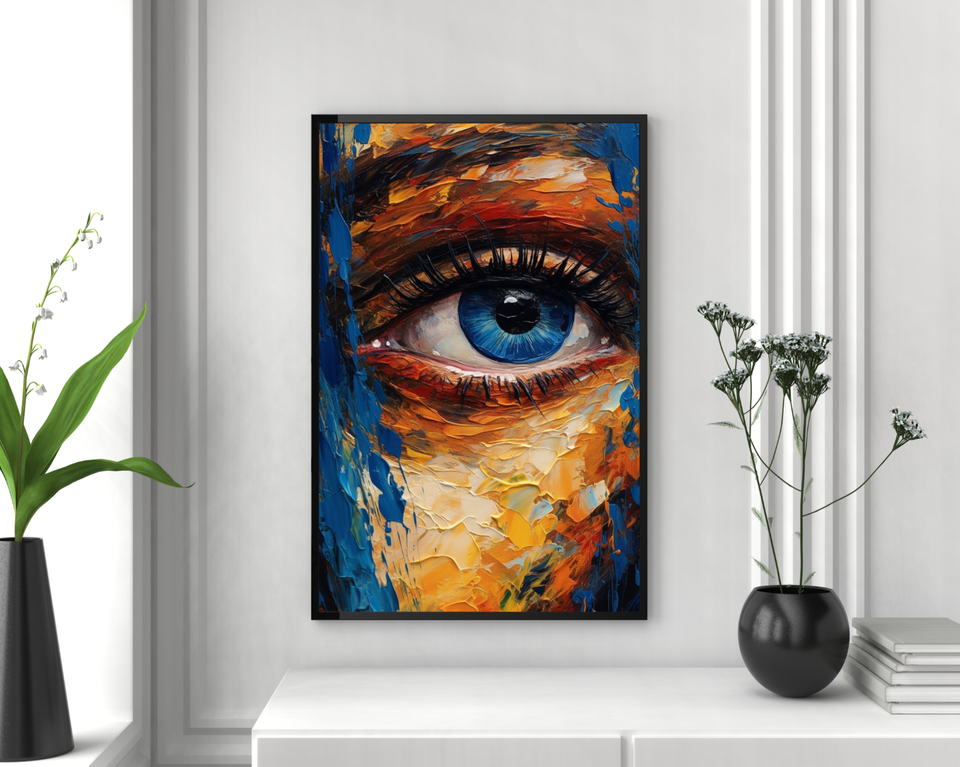 Abstract Woman Eye Wall Art Print Canvas Poster Illustration Home Decor ...