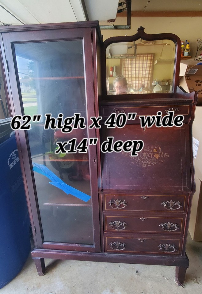 RARE Antique Side by Side Curio Secretary Desk Circa late 1800s early ...