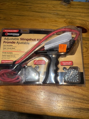 Marksman Adjustable Slingshot Kit w/ Replacement Tapered Band & Steel ...