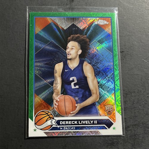 2023-24 Topps Chrome Basketball #92 Dereck Lively II Green Logo ...