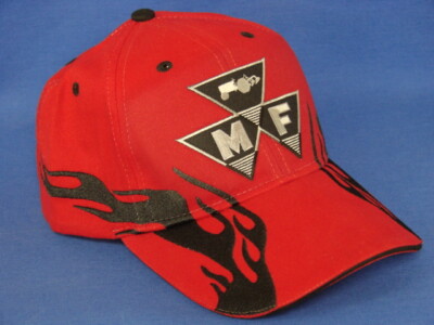 Massey Ferguson Tractor Hat - Red/Black Flame - Low Crown - Triangle ...