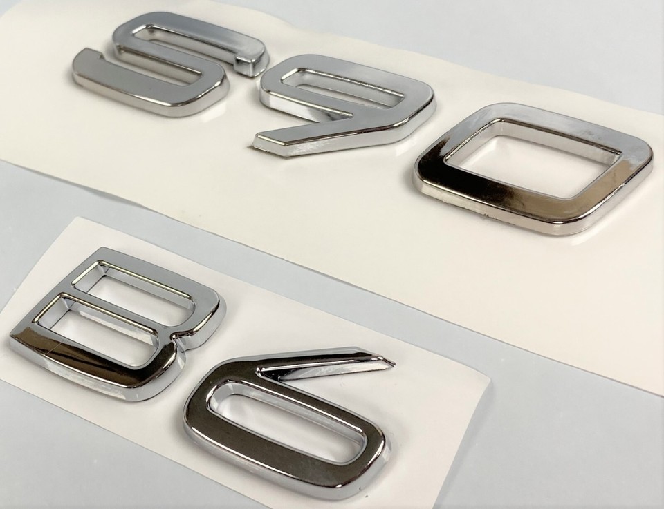 CHROME S90 + B6 FIT VOLVO S90 REAR TRUNK NAMEPLATE EMBLEM BADGE LETTERS ...