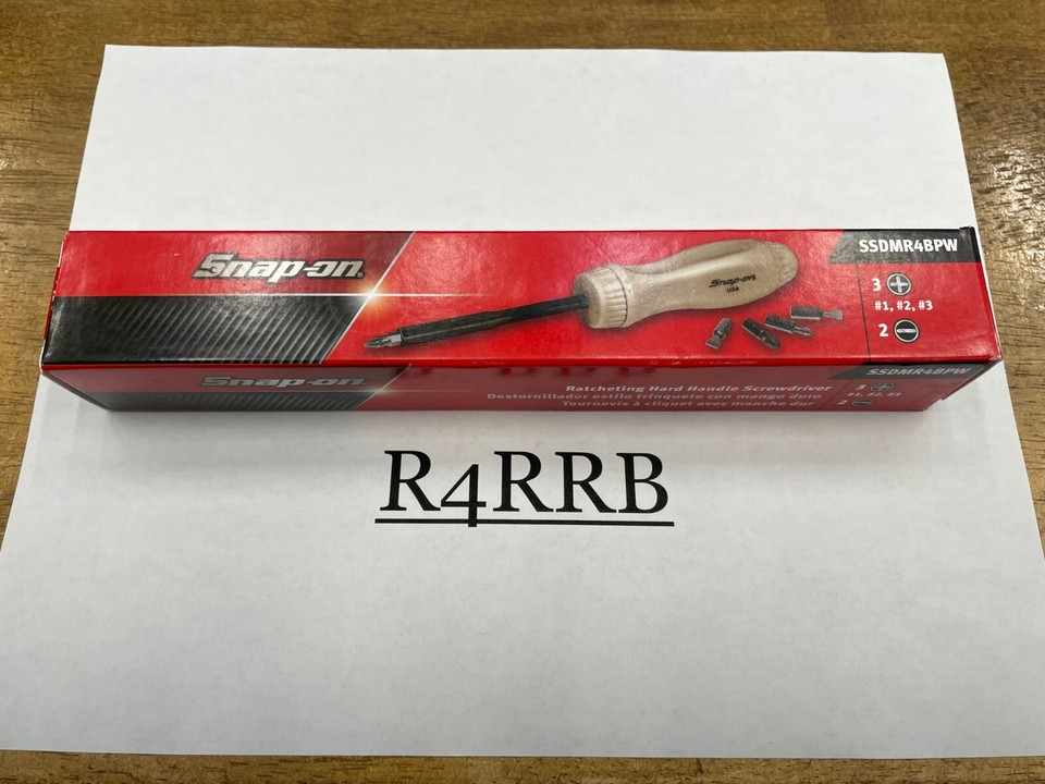 Snap-on Tools NEW PEARL WHITE Hard Grip Ratcheting Screwdriver w/Bits ...