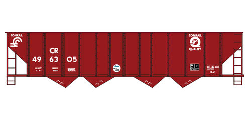 HO Scale - Conrail H2 4-Bay Open Hopper Decal Set | eBay