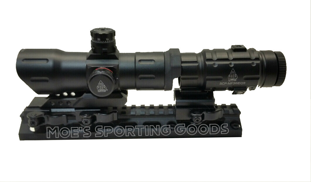 Red Dot Sight with 3x Flip to Side Magnifier Combo-UTG T-Dot Red Dot Sight with 3x Flip to Side Magnifier Combo-UTG T-Dot