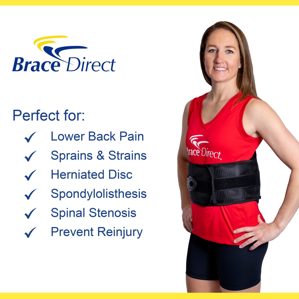 Contoured Back Brace- Lower Back Support for Pain, Sprains & Spinal ...