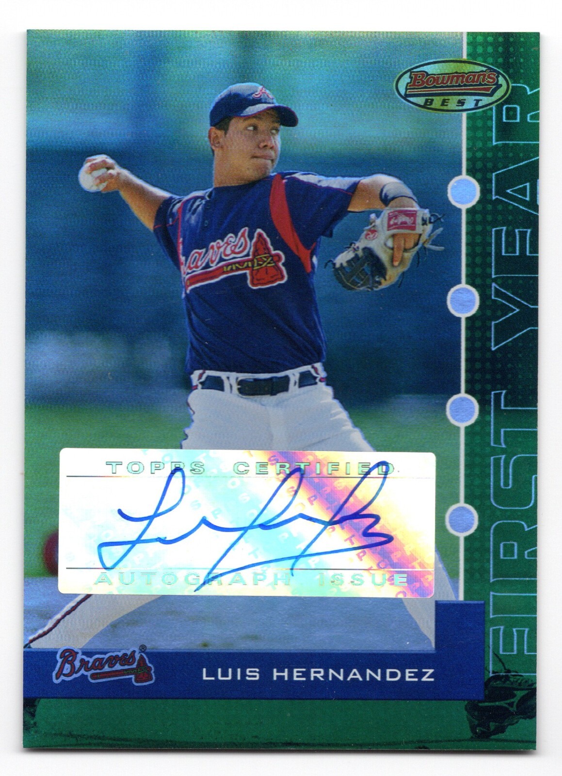 2005 Bowman's Best Green Luis Hernandez Autograph RC #d /399 - Atlanta ...