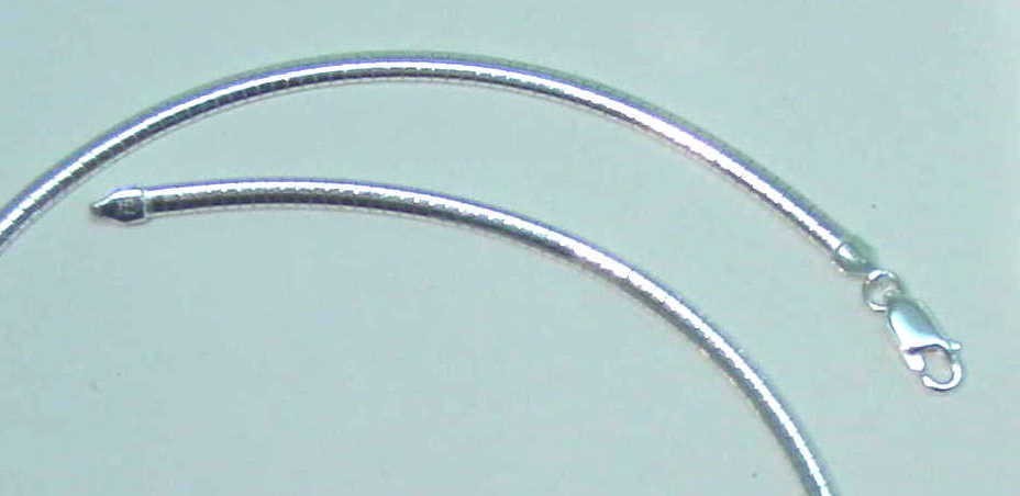 3MM ITALIAN SOLID STERLING SILVER OMEGA CHAIN NECKLACE 18" | eBay