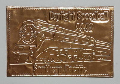 Southern Pacific Daylight Speedball 4449 Railroad Train Kopper Kard ...