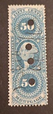 1862-71 US Documentary. 50c stamp, (SC # R59) Mortgage 50c | eBay Australia