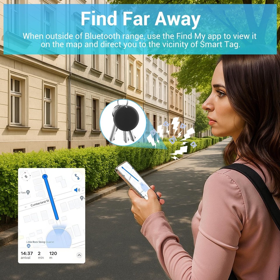 Apple MFi Certified Air Tracker Tag 4 Pack, Smart Bluetooth Item Finder ...