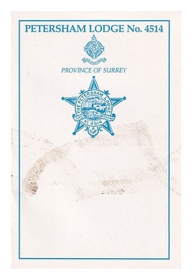 PETERSHAM LODGE Petersham Lodge n. 4514, Province of Surrey Copertina ...