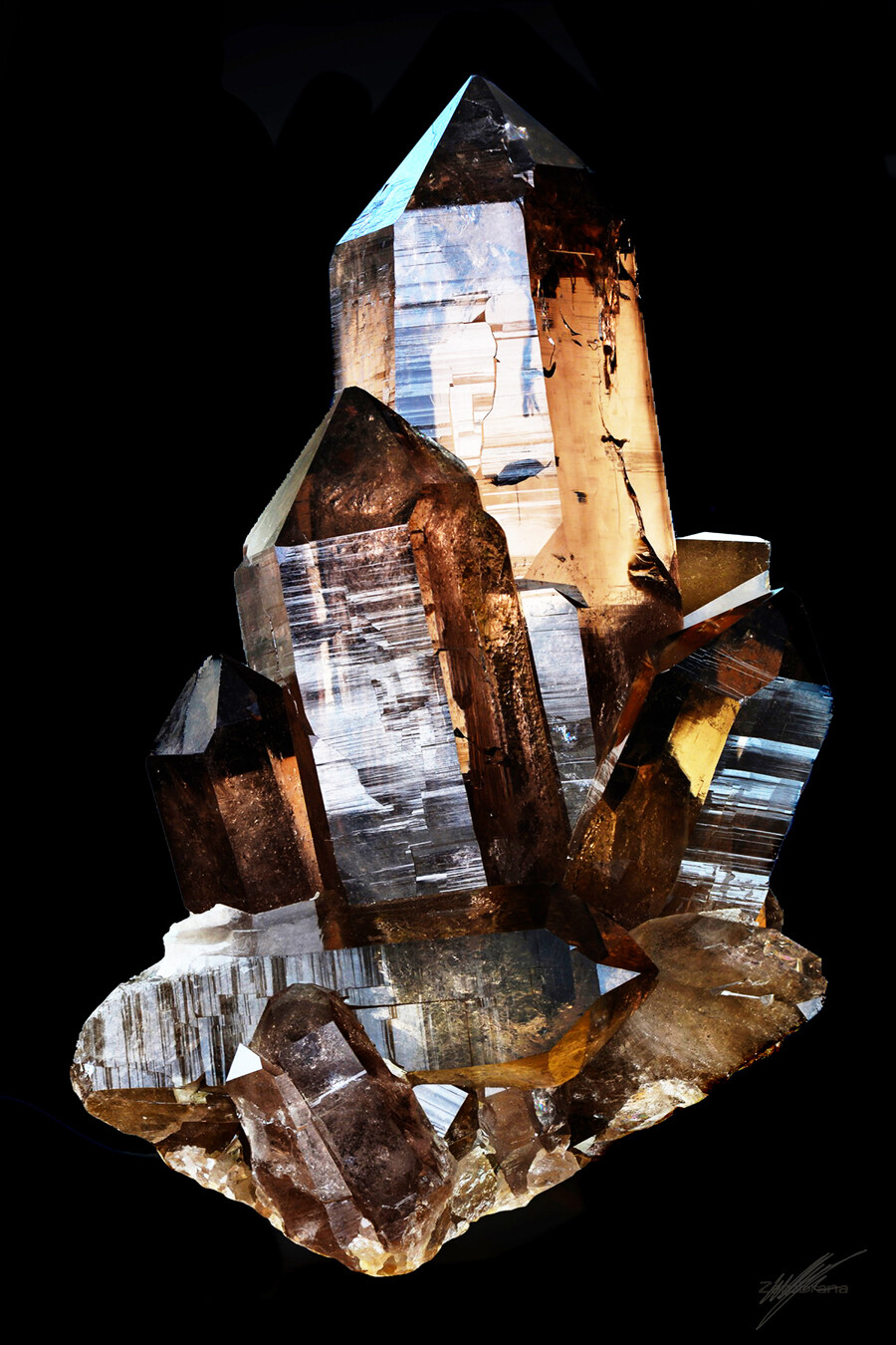 Gemstone Collection - Quartz - Smoky Quartz - 16" x 24" Canvas Art ...