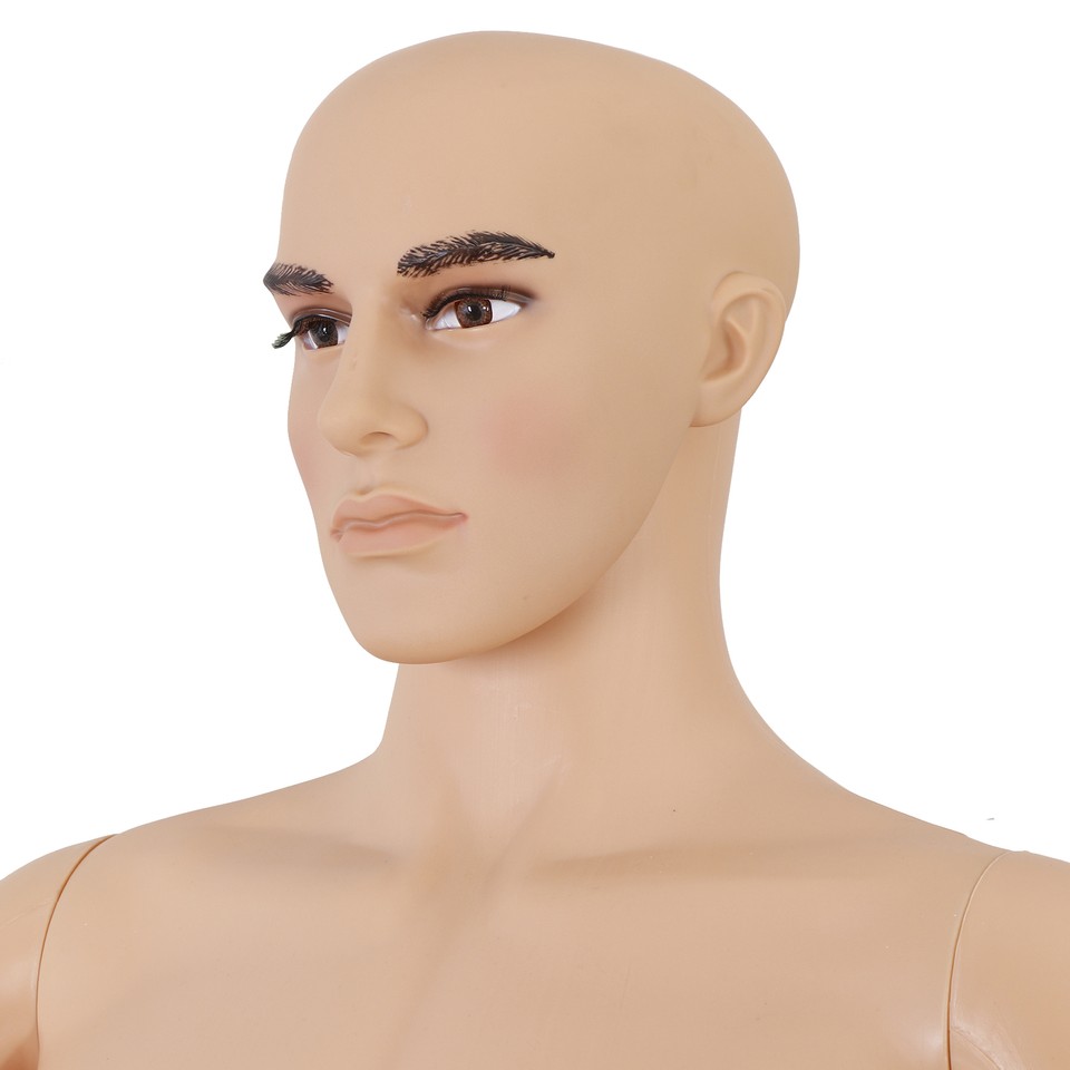 72" Full Body Male Mannequin w/ 360° Rotating Head Adjustable Posture ...