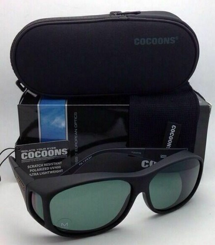 Polarized Cocoons Sunglasses C402G Medium Fits Over RX Eyeglasses Black ...