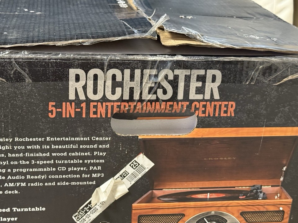Crosley Rochester 5-in-1 Entertainment Center CR66-PA Turntable Radio ...