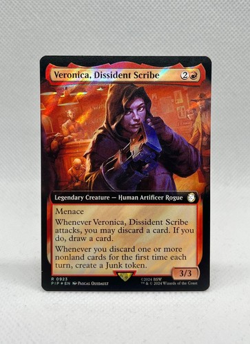Veronica, Dissident Scribe Extended Art Surge Foil Fallout PIP MTG ...
