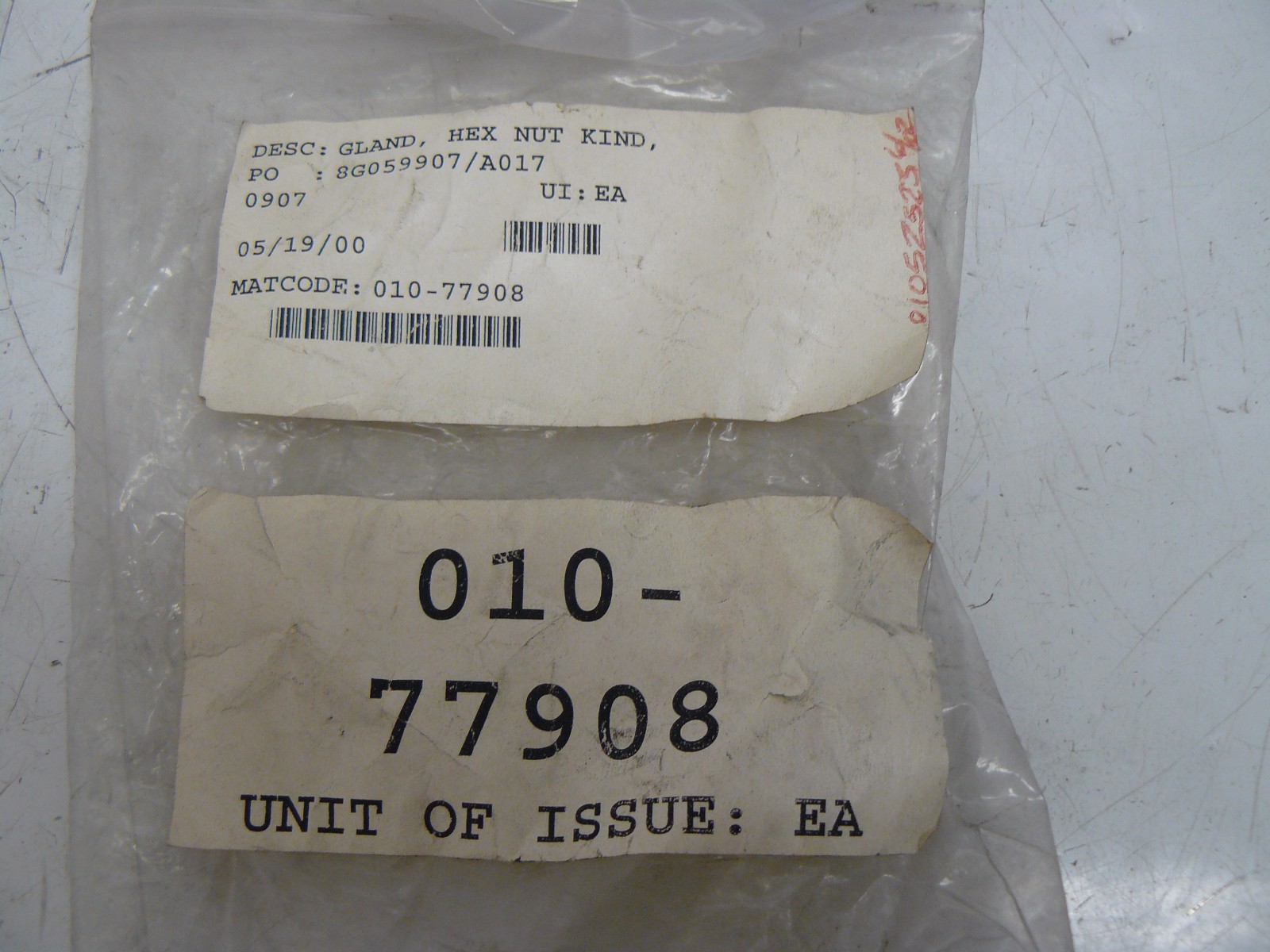 NEW MATCODE 010-77908 GLAND HEX NUT | eBay