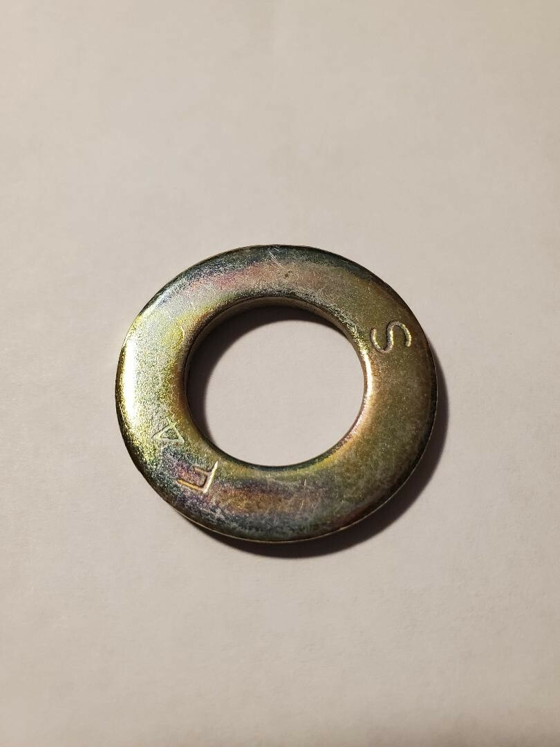 LOT OF 5 - 3/4" FLAT WASHERS, GRADE 8 THRU HARD YELLOW ZINC PLATED ...