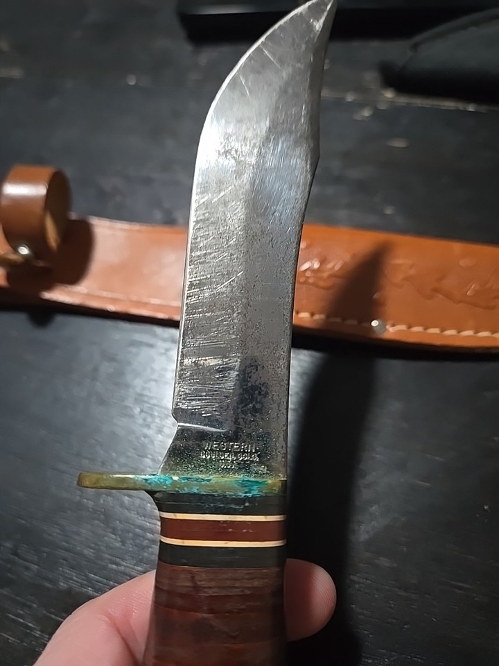 Vintage Western made in Boulder Colorado fixed blade hunting knife w ...