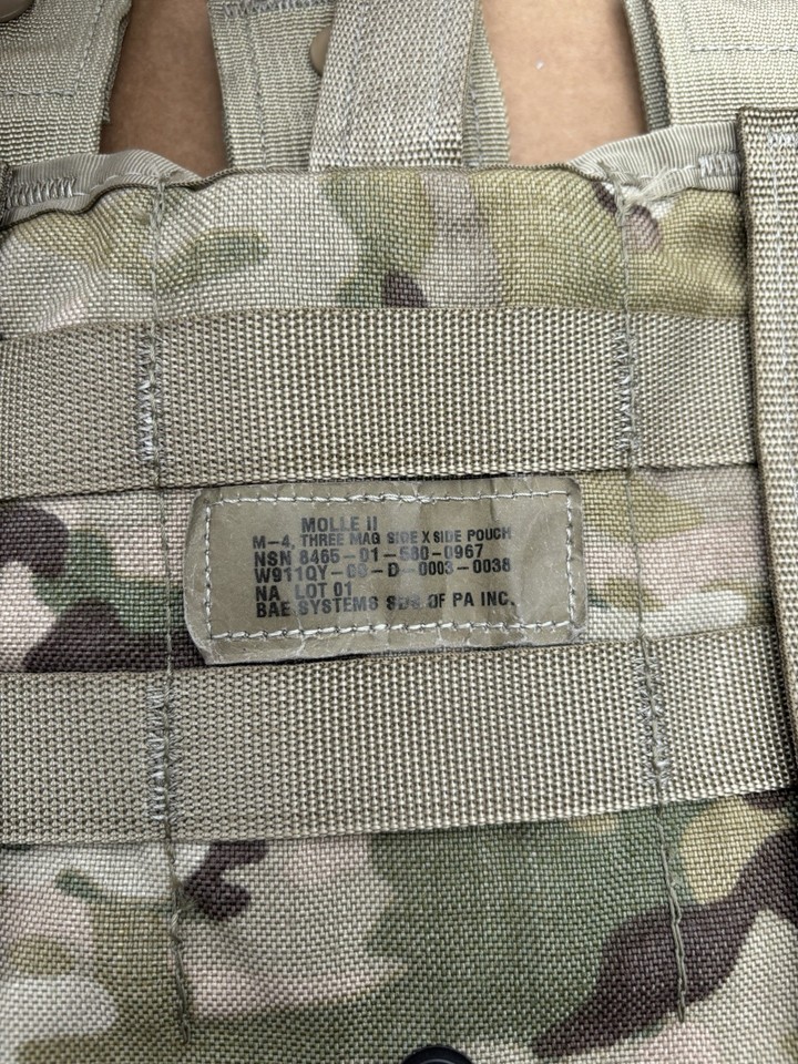 Set of 5 USGI MOLLE II Triple Magazine Pouches | OCP Multicam Shingle ...