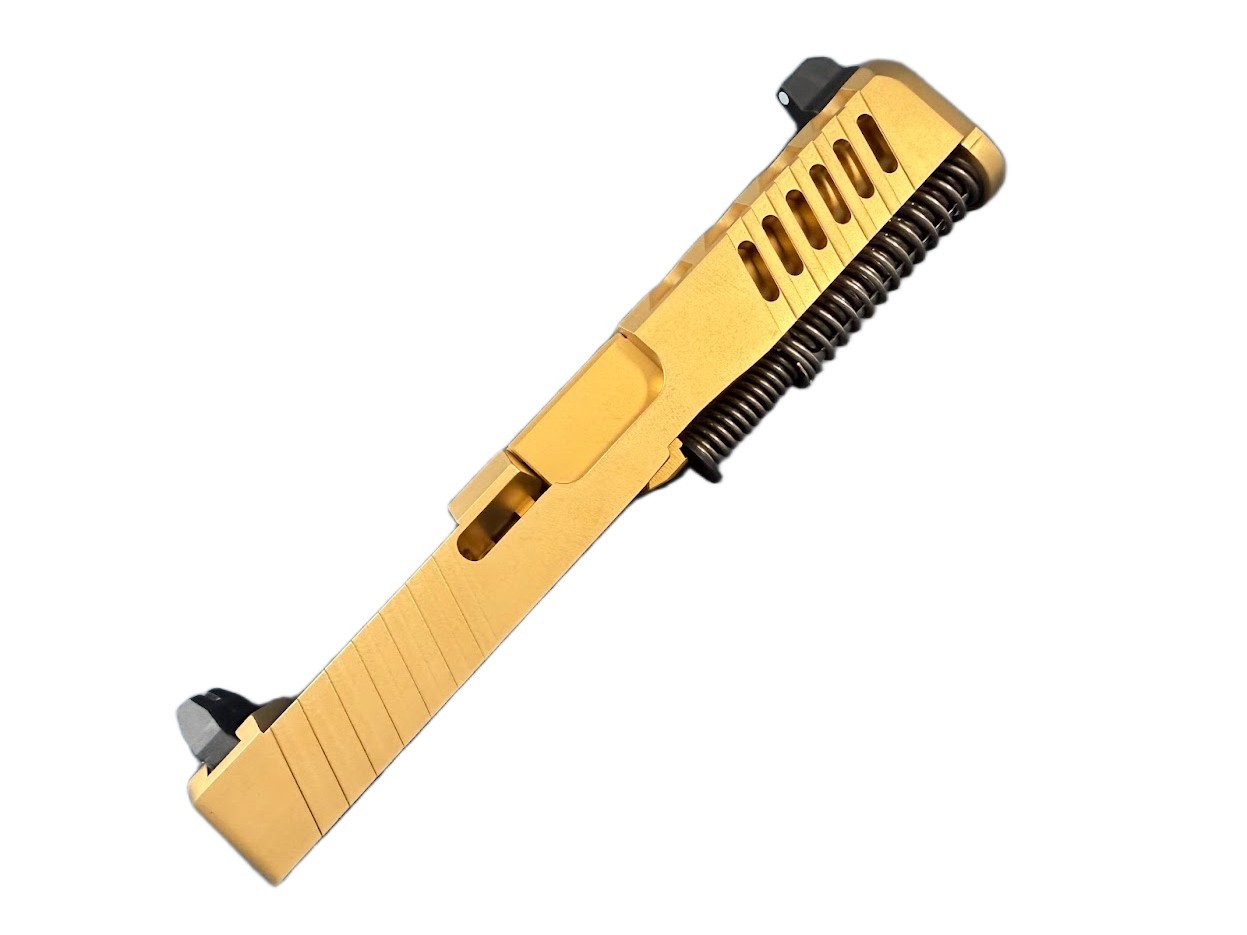Complete Assembled Matrix Arms RMR TiN Slide G19 Gen 5 Gold Barrel Tall ...