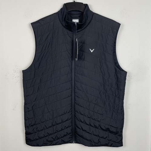NEW Callaway Quilted Puffer Vest Men's XL Golf Caviar Black Full Zip ...