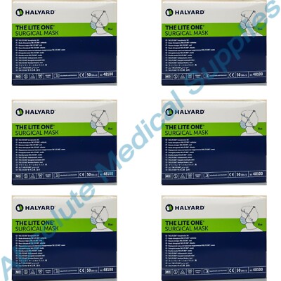 *300-Pieces* Halyard The Lite One Surgical Face Mask Blue 48100 | eBay