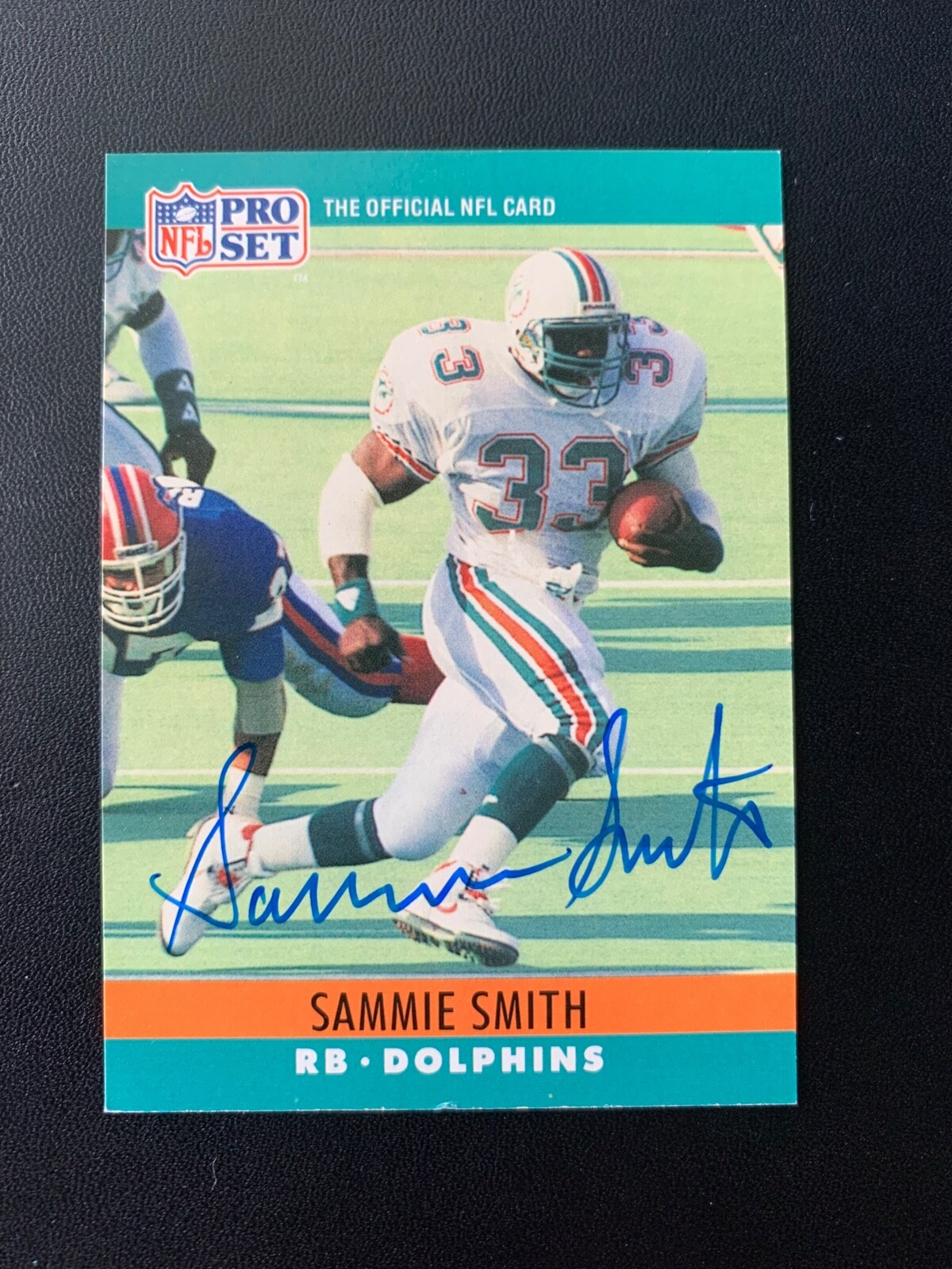 Sammie Smith Signed 1990 Pro Set #183 Card Miami Dolphins Autograph COA ...