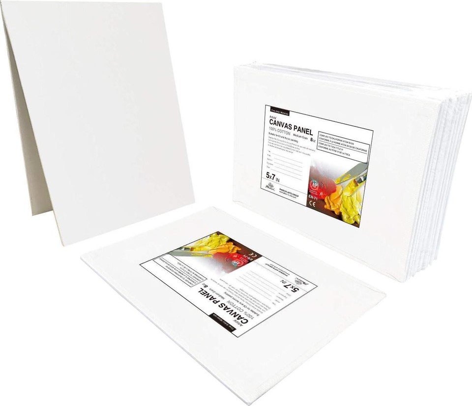 Painting Canvas Panels 5x7 Inch, 12 Value Pack - 8 Oz Triple Primed 100 ...