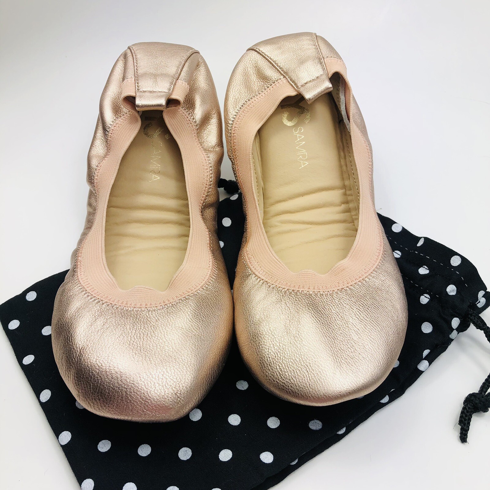 Yosi Samra Sammie Rose Gold Foldable Ballet Flats Girls Size 6Y New ...