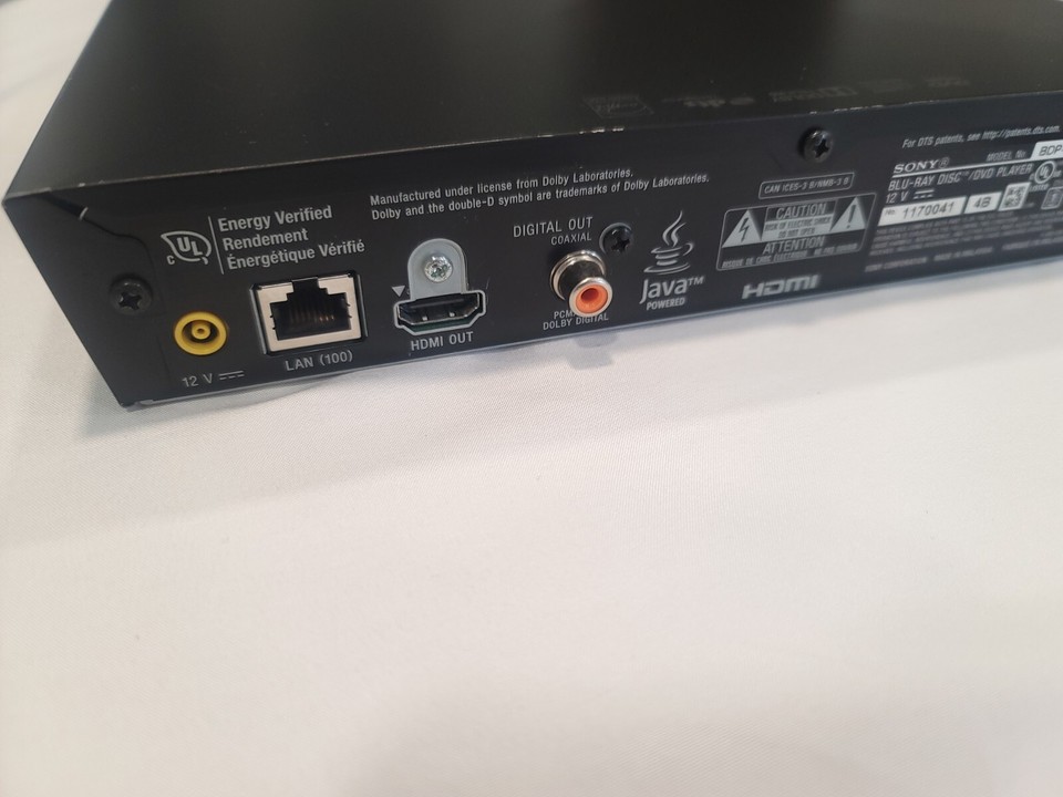 Sony Blu-Ray DVD CD Player w/Remote & AC Adapter. BDP-S1200 RMT-B126A ...