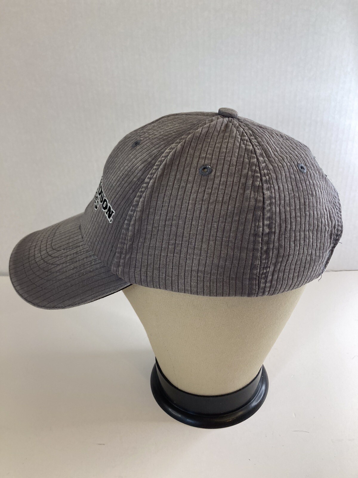 Harley Davidson Motorcycle Hat Cap Strap Back Silver … - Gem