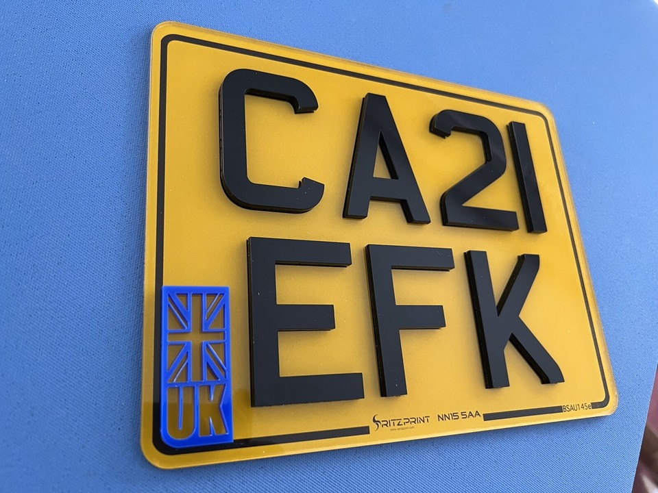 4D Motorcycle Motorbike number plate Gloss Matte Digits Road Legal 9x7 ...