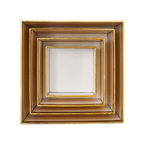 Gold Gift Boxes 4 Pack Square Nesting Lids Assorted Size Wedding ...