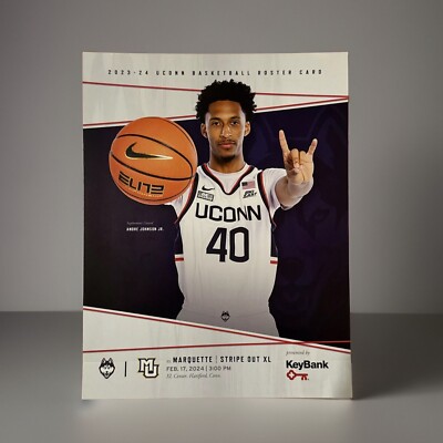 2024 UCONN MENS BASKETBALL ROSTER CARD CONNECTICUT HUSKIES ANDRE ...