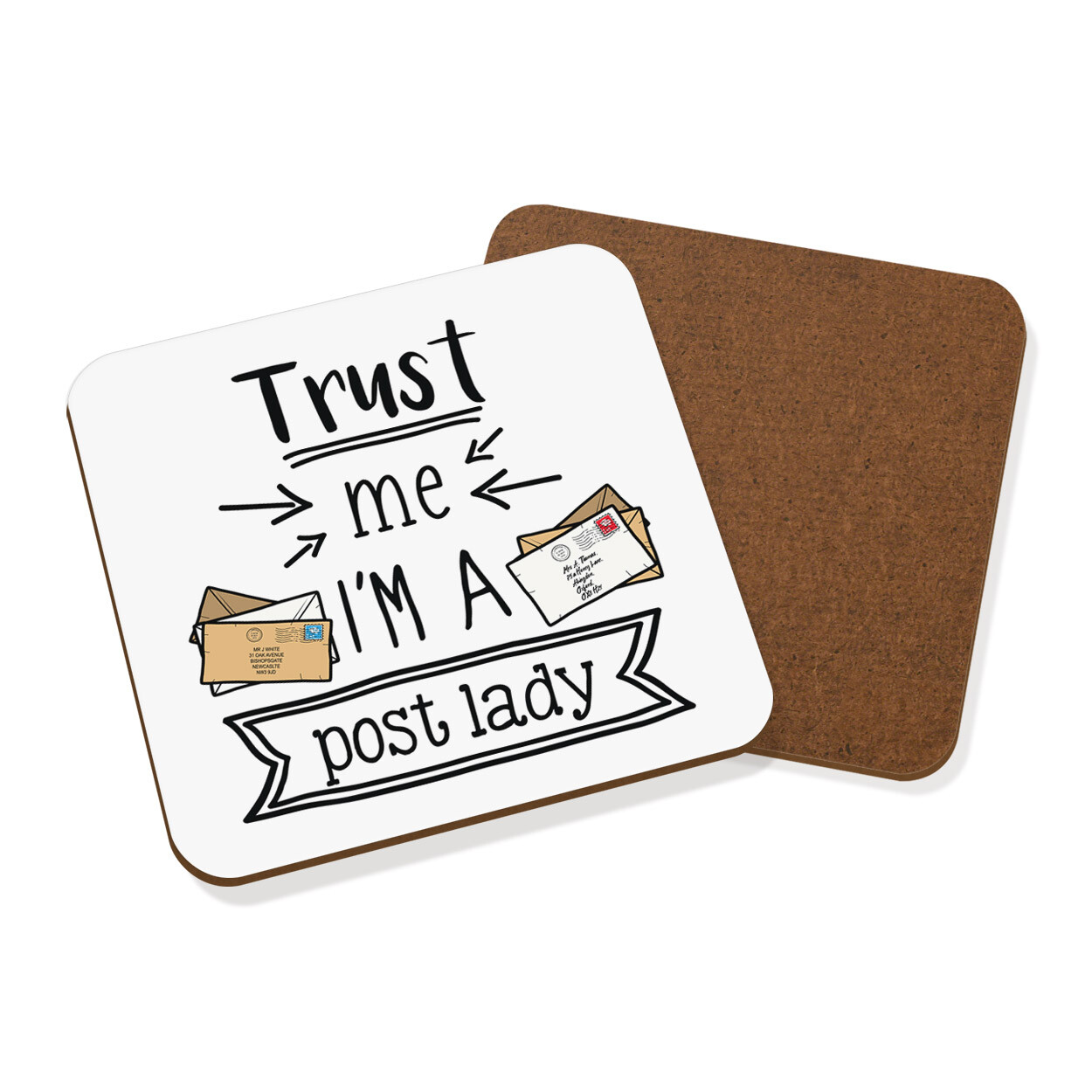 Trust Me I'm A Post Lady Coaster Drinks Mat Favourite Best Funny Joke ...