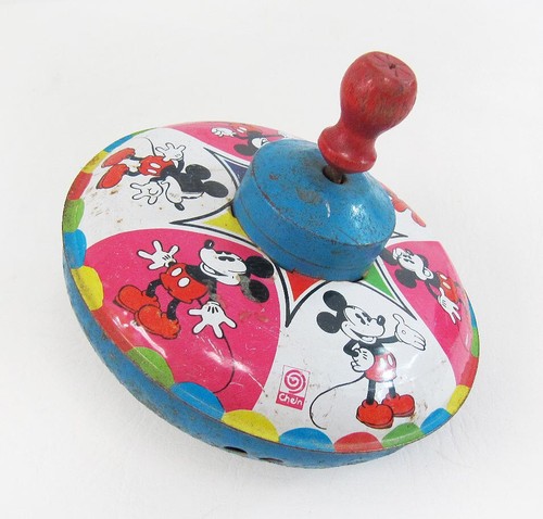 Vintage 1975 J. Chein Walt Disney Mickey Mouse Tin Spinning Top Toy | eBay
