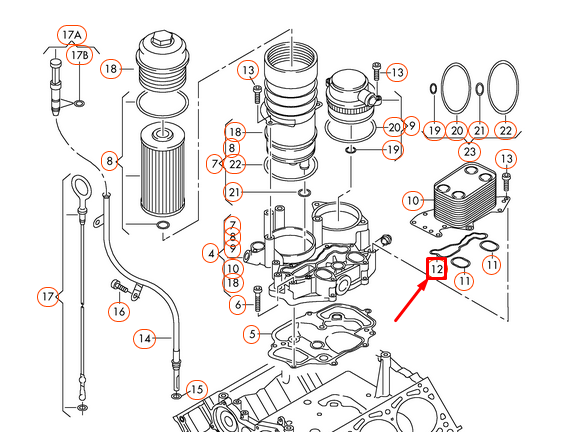 OEM Audi A4 B7 Oil Cooler Gasket 059115446A Genuine for sale online | eBay
