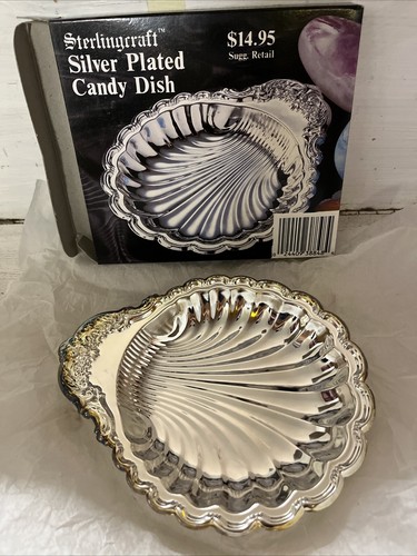 Vintage Silver Plated Footed Clam Shell Candy Condiment Caviar Dish | eBay