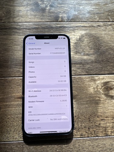 Apple iPhone 12 - 64GB - Black (Unlocked) A2172 (CDMA + GSM ...