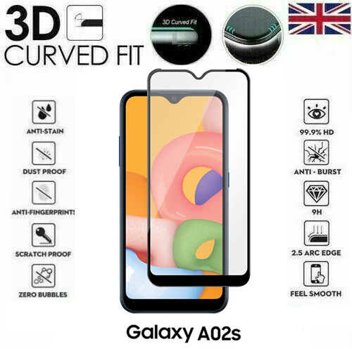 For Samsung Galaxy A02s (2020) 3D Tempered Glass LCD Screen Protector ...