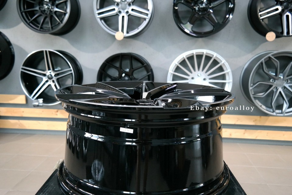 4 x 21 Inch 5x112 RS7 Style Black Polished Wheels: Fits For Audi A5 A6 ...