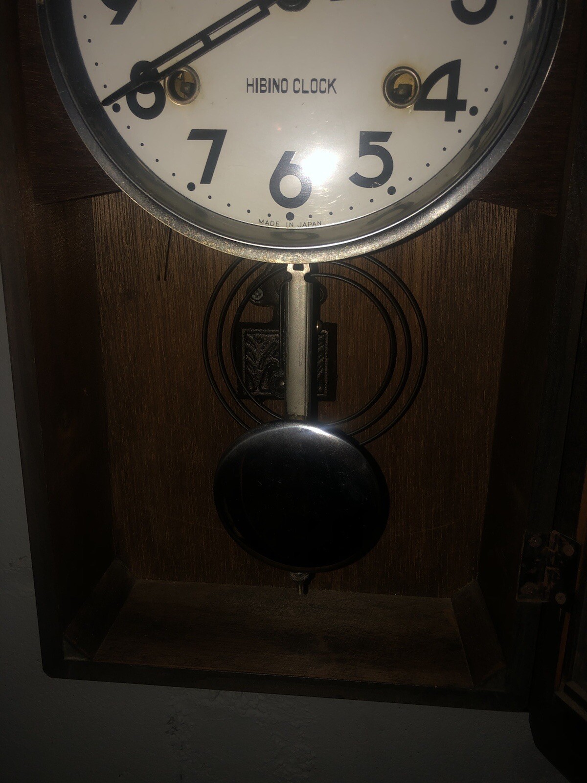 HIBINO vintage wall clock from Nagoya JAPAN about 20 inches tall etched ...