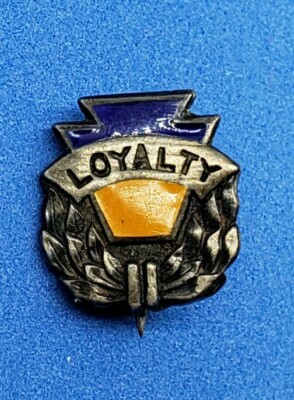 VINTAGE LOYALTY PIN STERLING SILVER PINBACK ENAMELED GREAT CONDITION ...