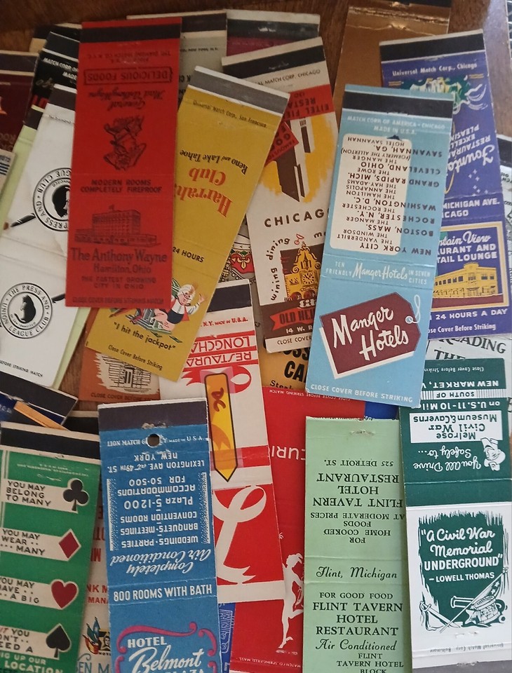 Lot Of 50 Vintage Matchbook Covers From The 1940s And 1950s Random ...
