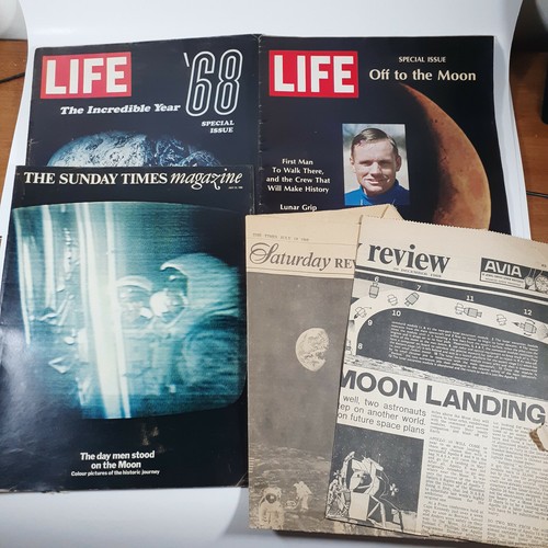 Lot Moon Landing Magazines Papers Life Special Issue Sunday Times Neal ...